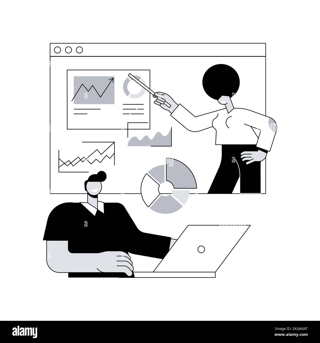 Visual storytelling abstract concept vector illustration. Eye-catching ...