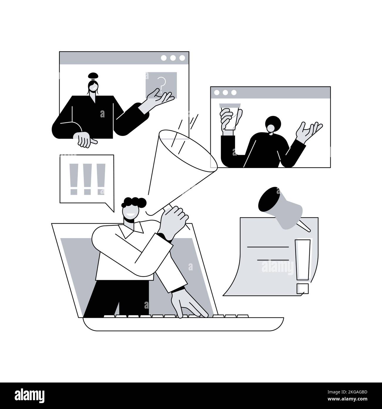 Attention abstract concept vector illustration. Requiring and ...