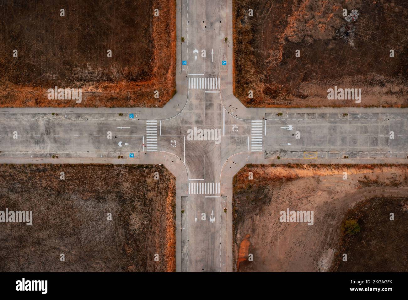 Aerial roads and paths. Colourful track Stock Photo - Alamy