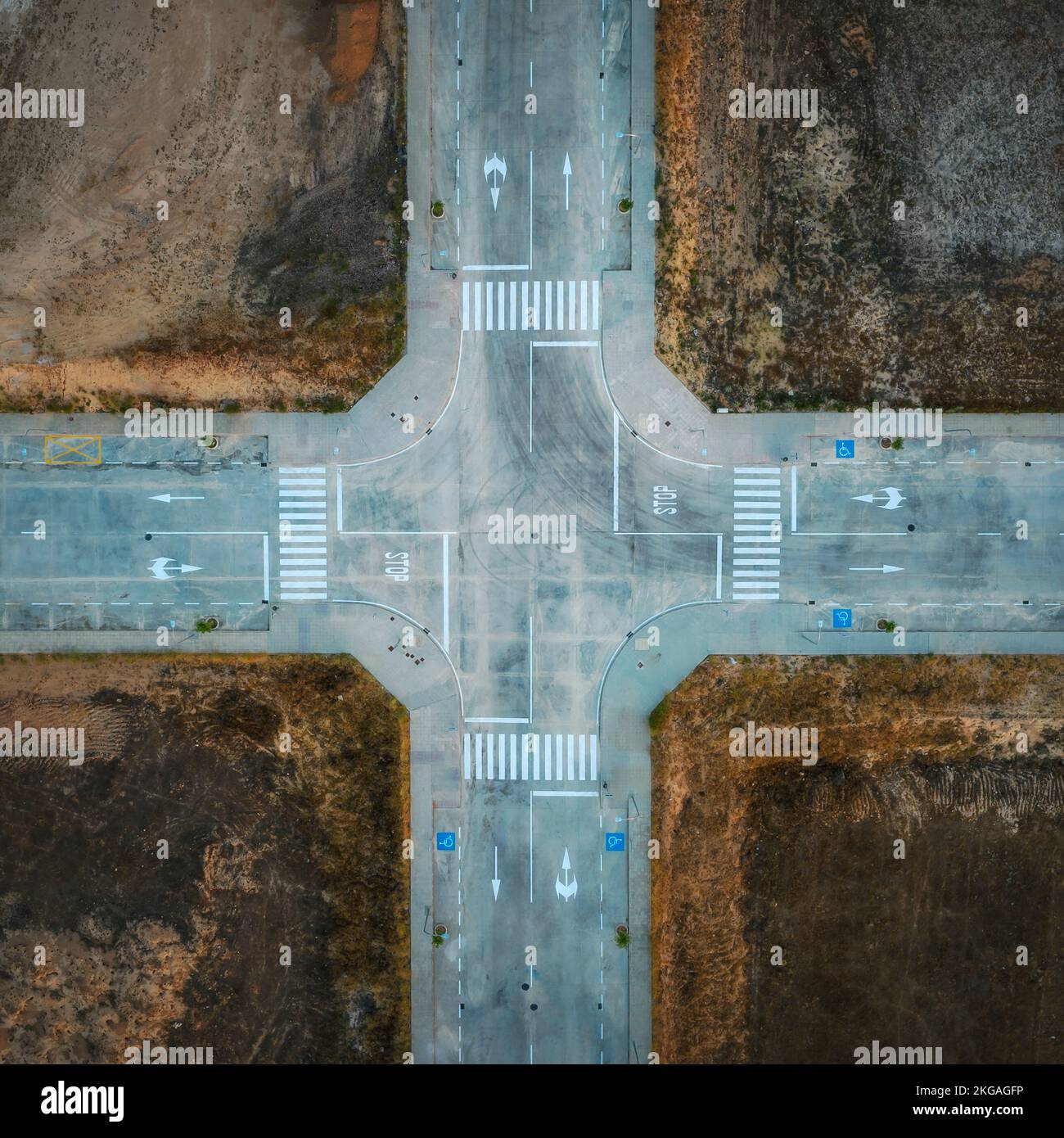 Aerial roads and paths. Colourful track Stock Photo - Alamy