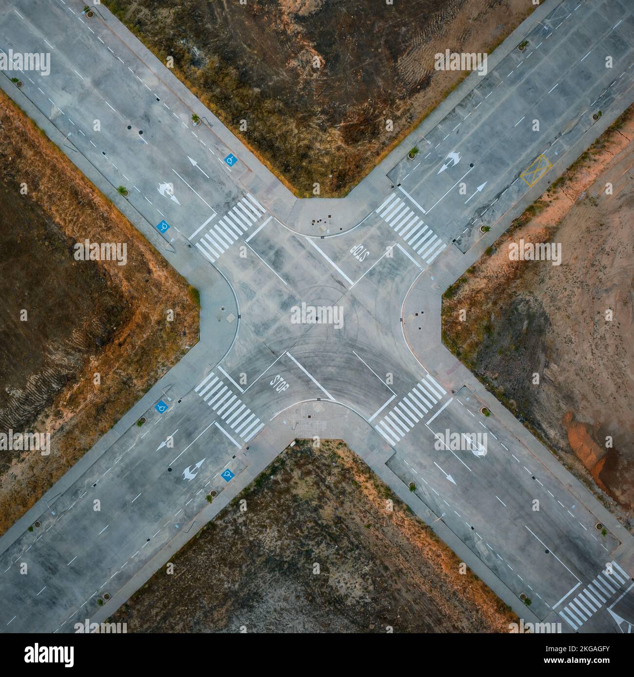 Aerial roads and paths. Colourful track Stock Photo - Alamy