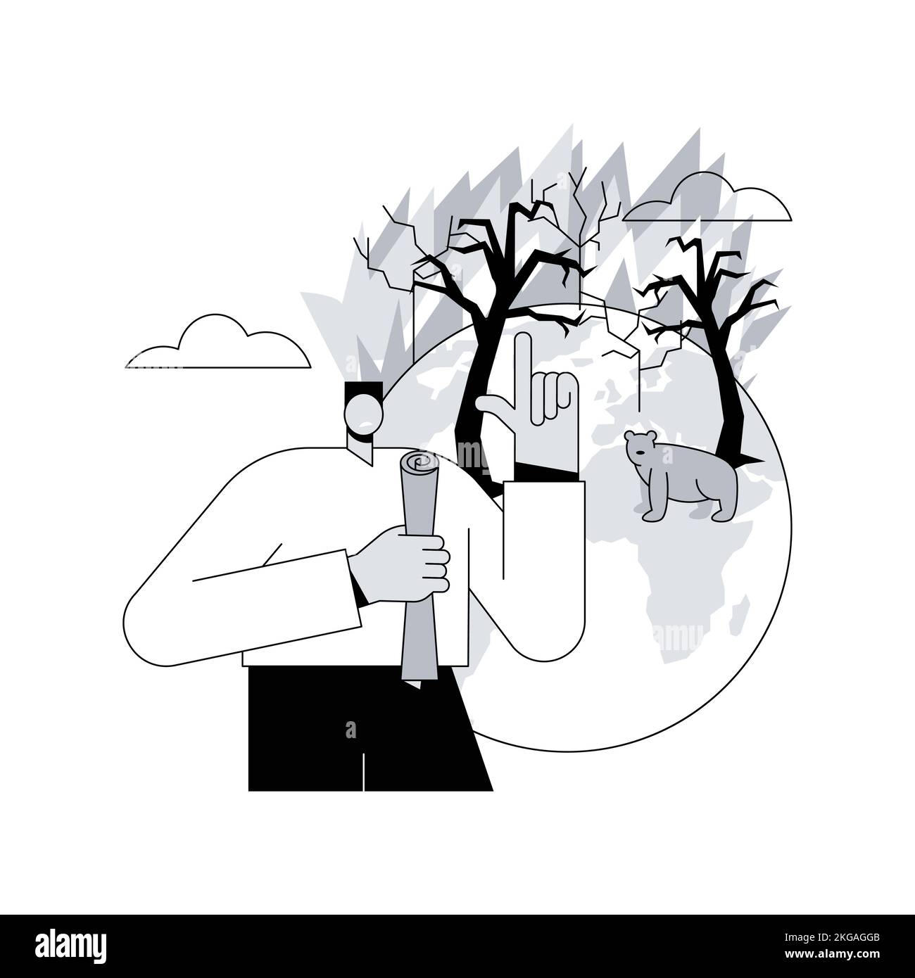 Prevention of wildfire abstract concept vector illustration. Forest and ...