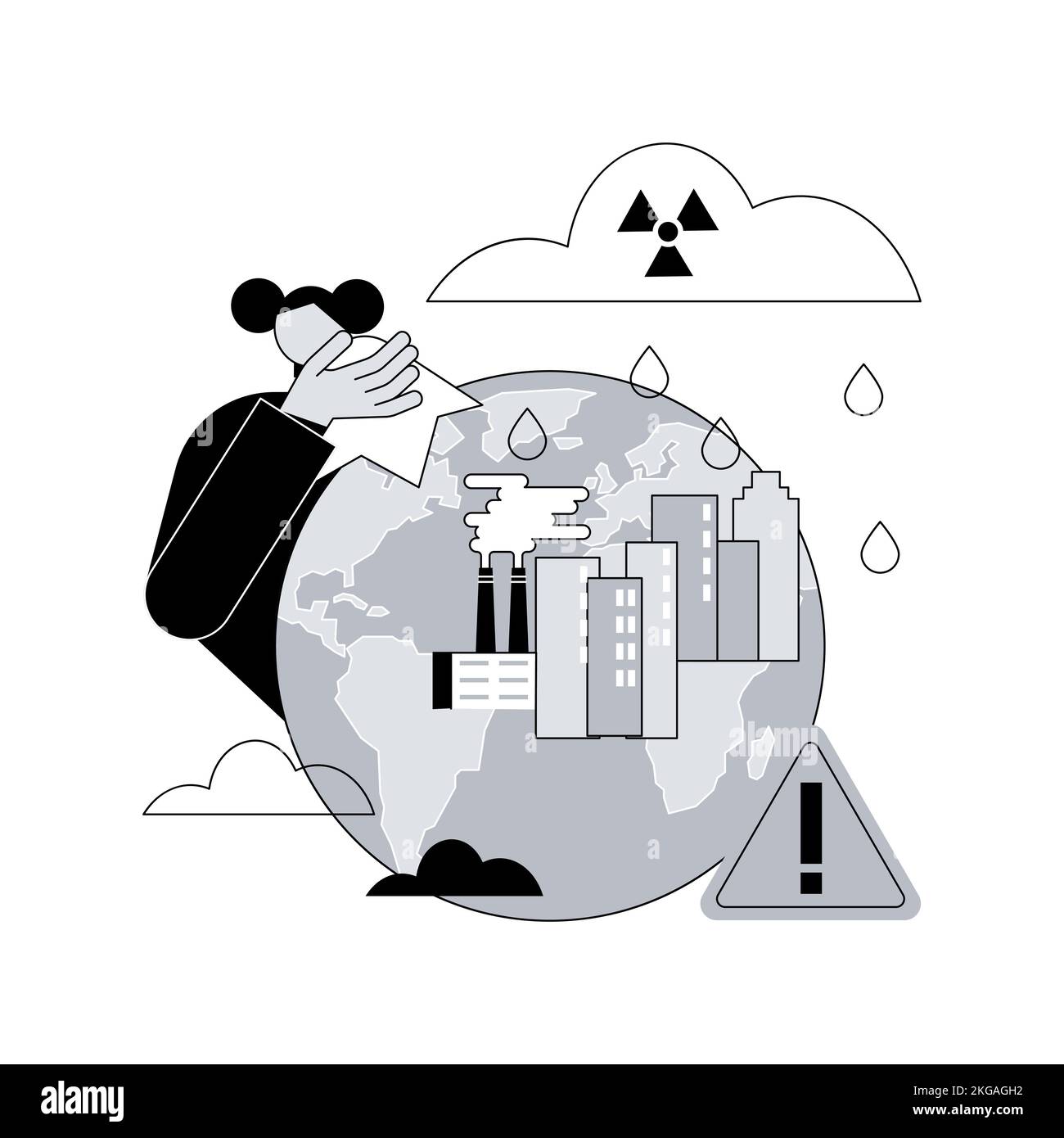 Acid rain abstract concept vector illustration. Acid precipitation ...