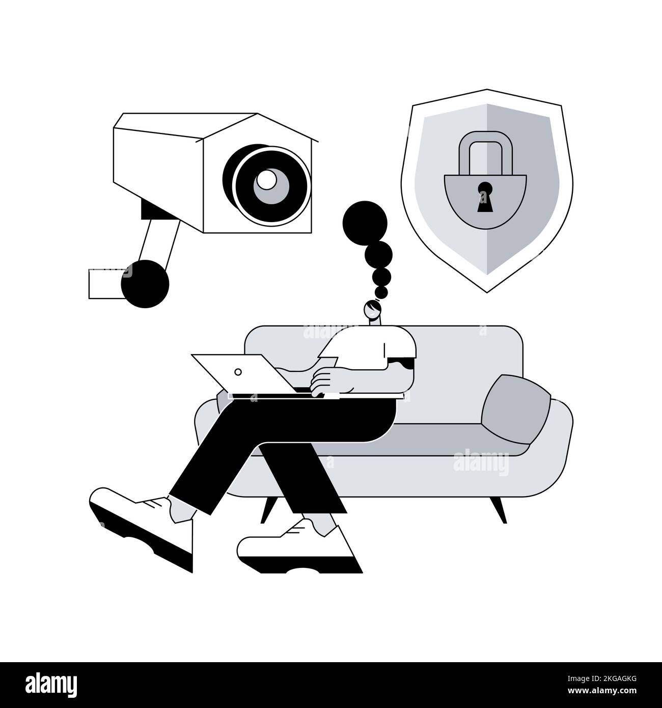Indoor security system abstract concept vector illustration. Smart ...