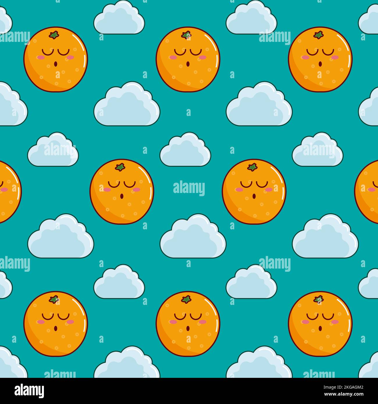 Colorful Cute cartoon seamless pattern with oranges Stock Vector Image ...