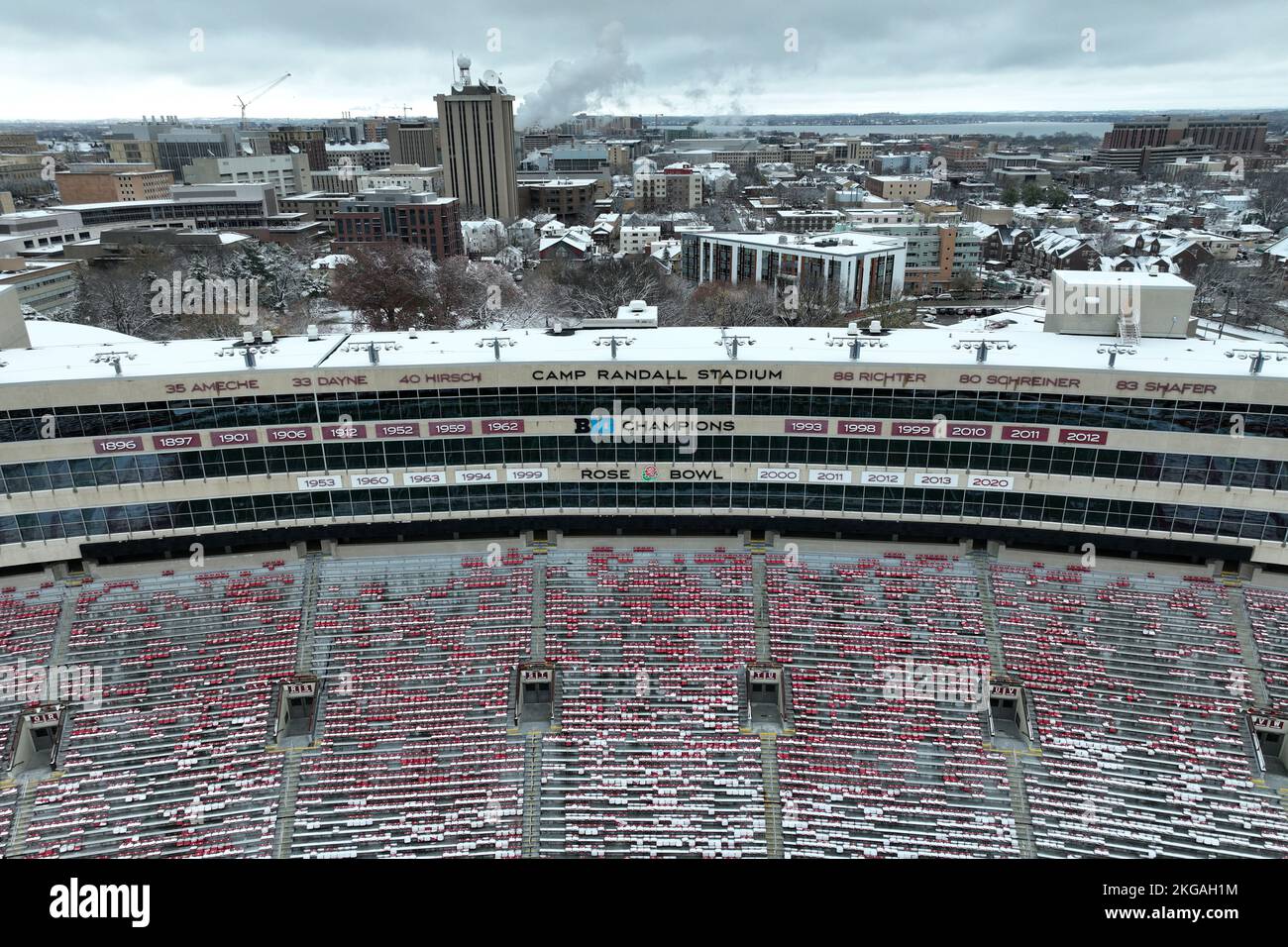 A general overall aerial view of Camp Randall Stadium, Wednesday, Nov ...
