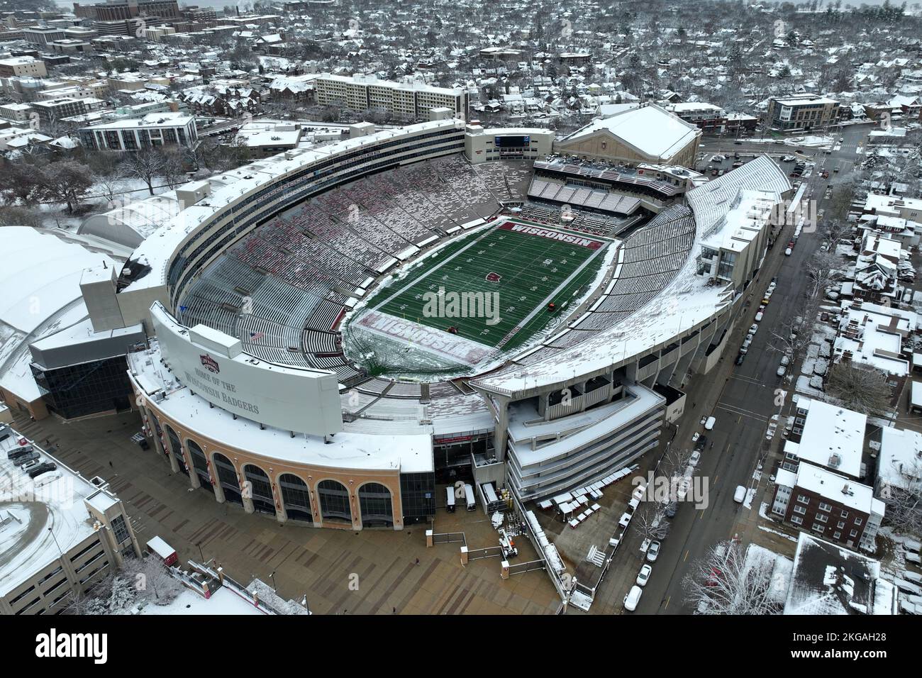 A general overall aerial view of Camp Randall Stadium, Wednesday, Nov ...