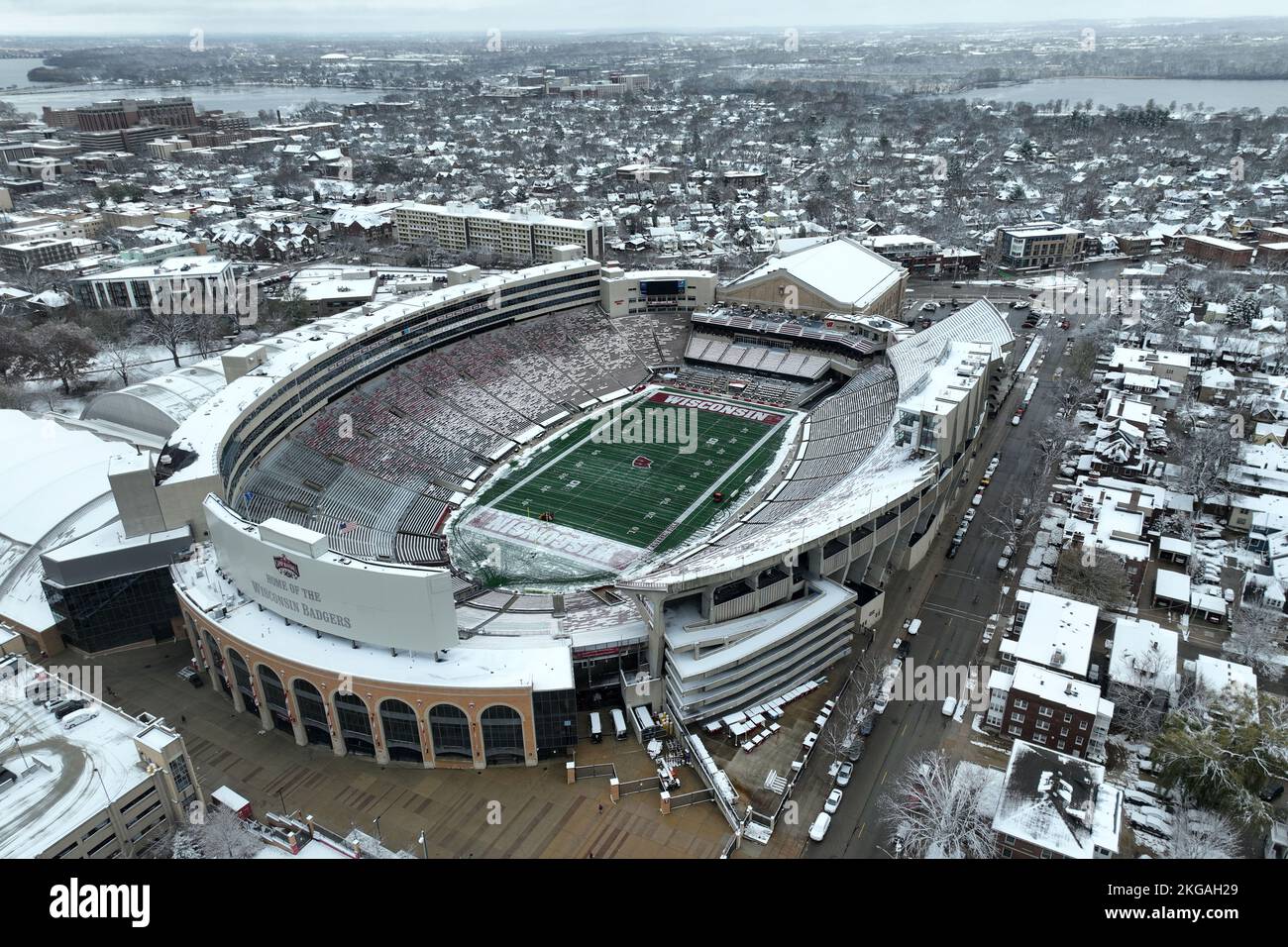 A general overall aerial view of Camp Randall Stadium, Wednesday, Nov ...