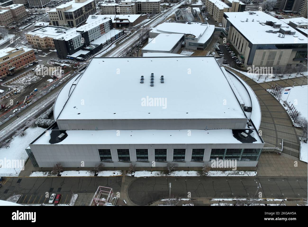A general overall aerial view of the Kohl Center, Wednesday, Nov. 22 ...