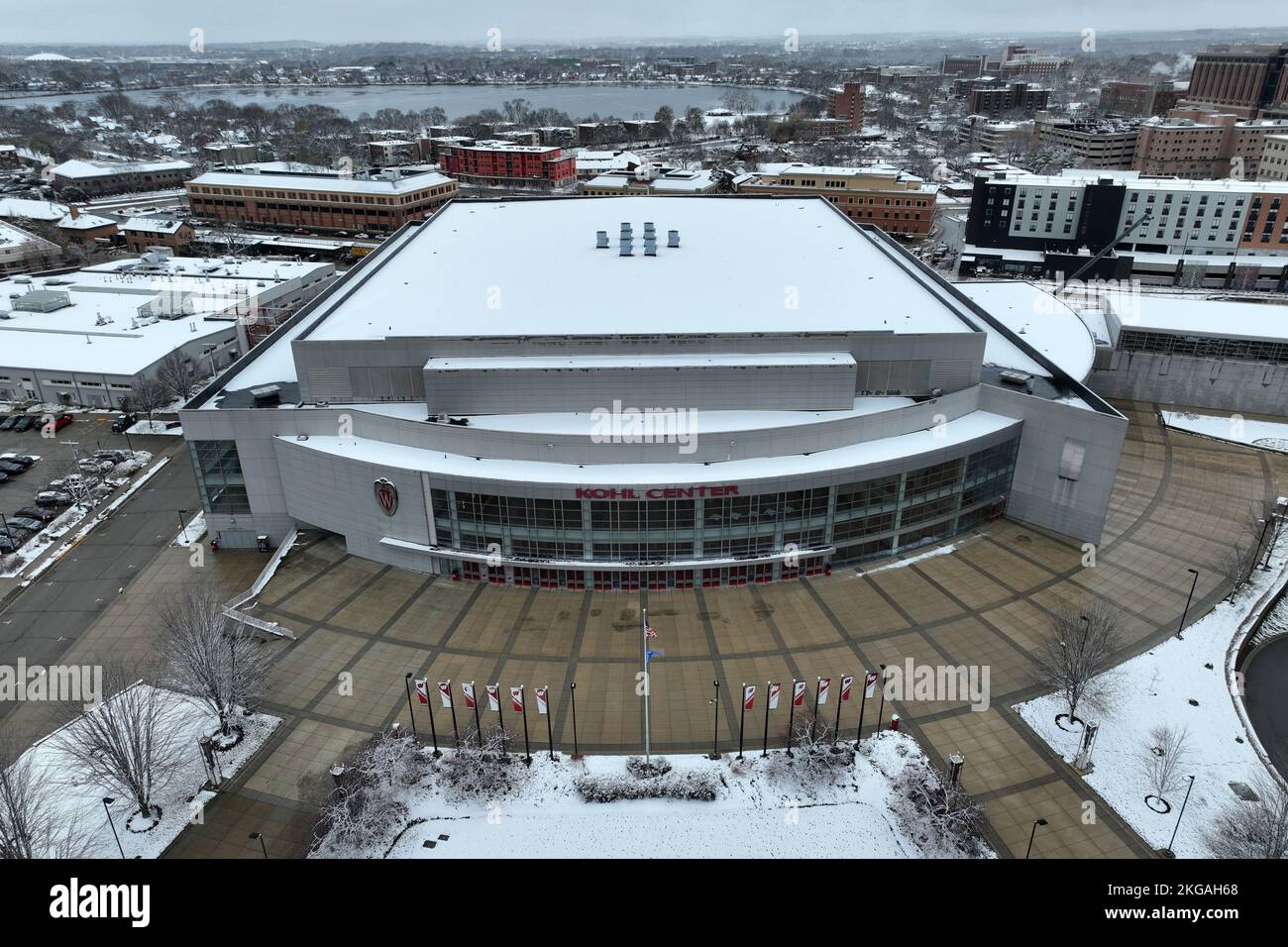 Madison, United States. 16th Nov, 2022. A general overall aerial view ...