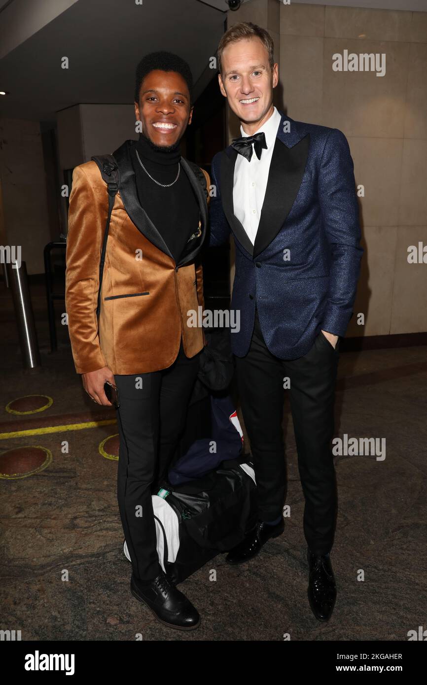 Dan Walker and Rhys Stephenson depart the annual TV Choice Awards at ...