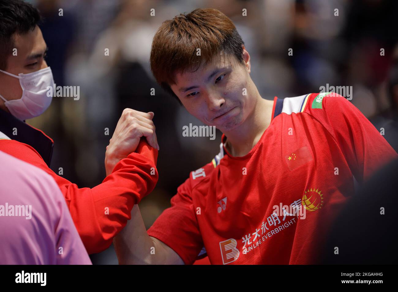 SYDNEY, AUSTRALIA - NOVEMBER 19: Shi Yu Qi of China celebrates with his ...