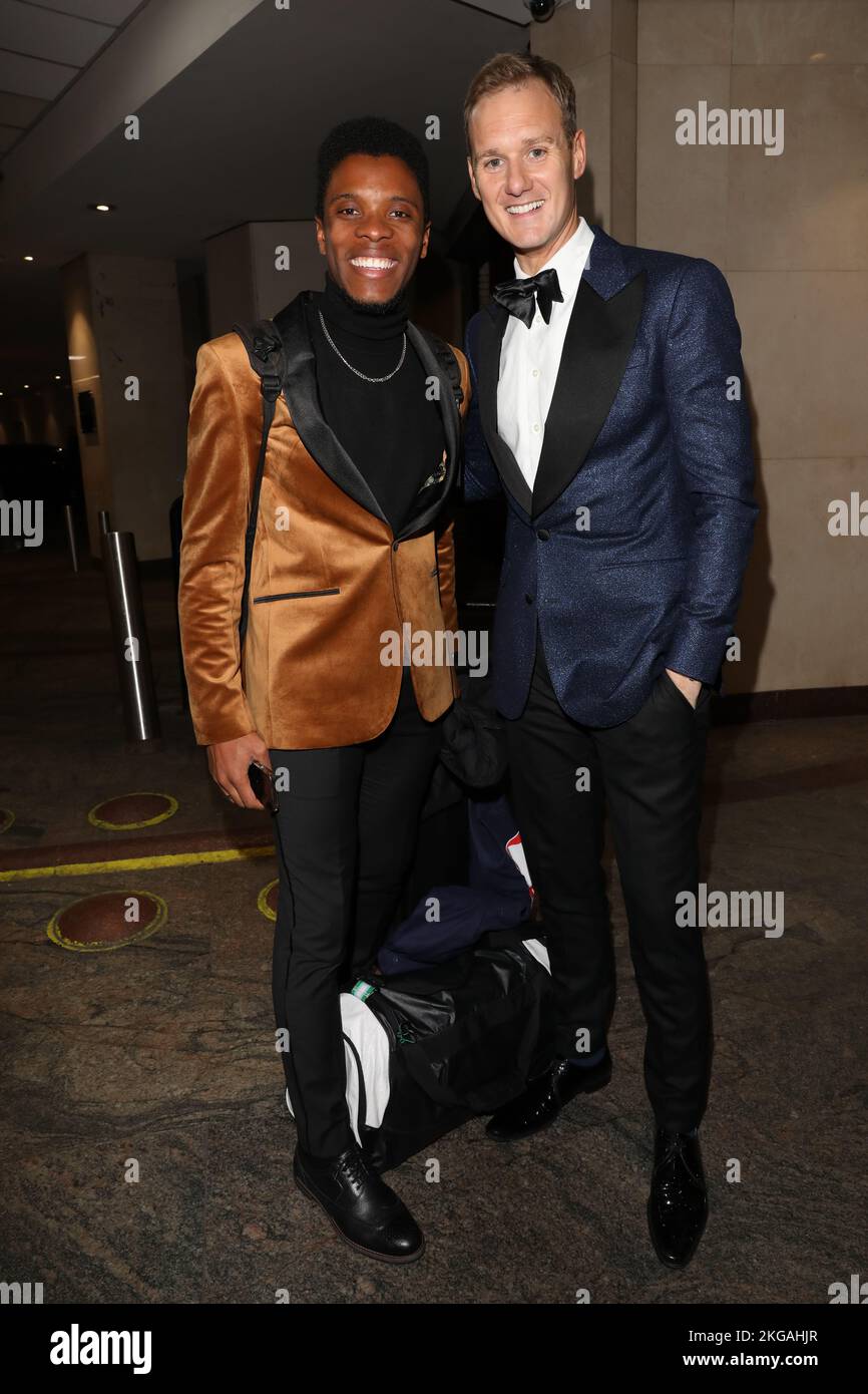 Dan Walker and Rhys Stephenson depart the annual TV Choice Awards at ...