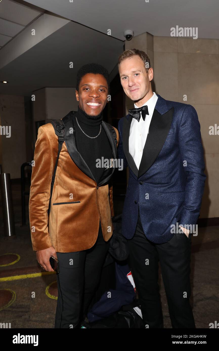 Dan Walker and Rhys Stephenson depart the annual TV Choice Awards at ...