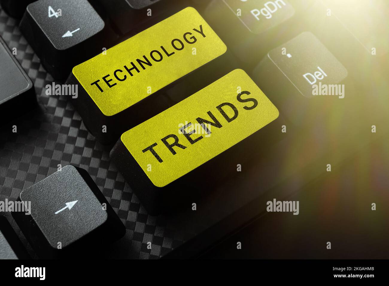 Text caption presenting Technology Trends. Business approach Trending ...