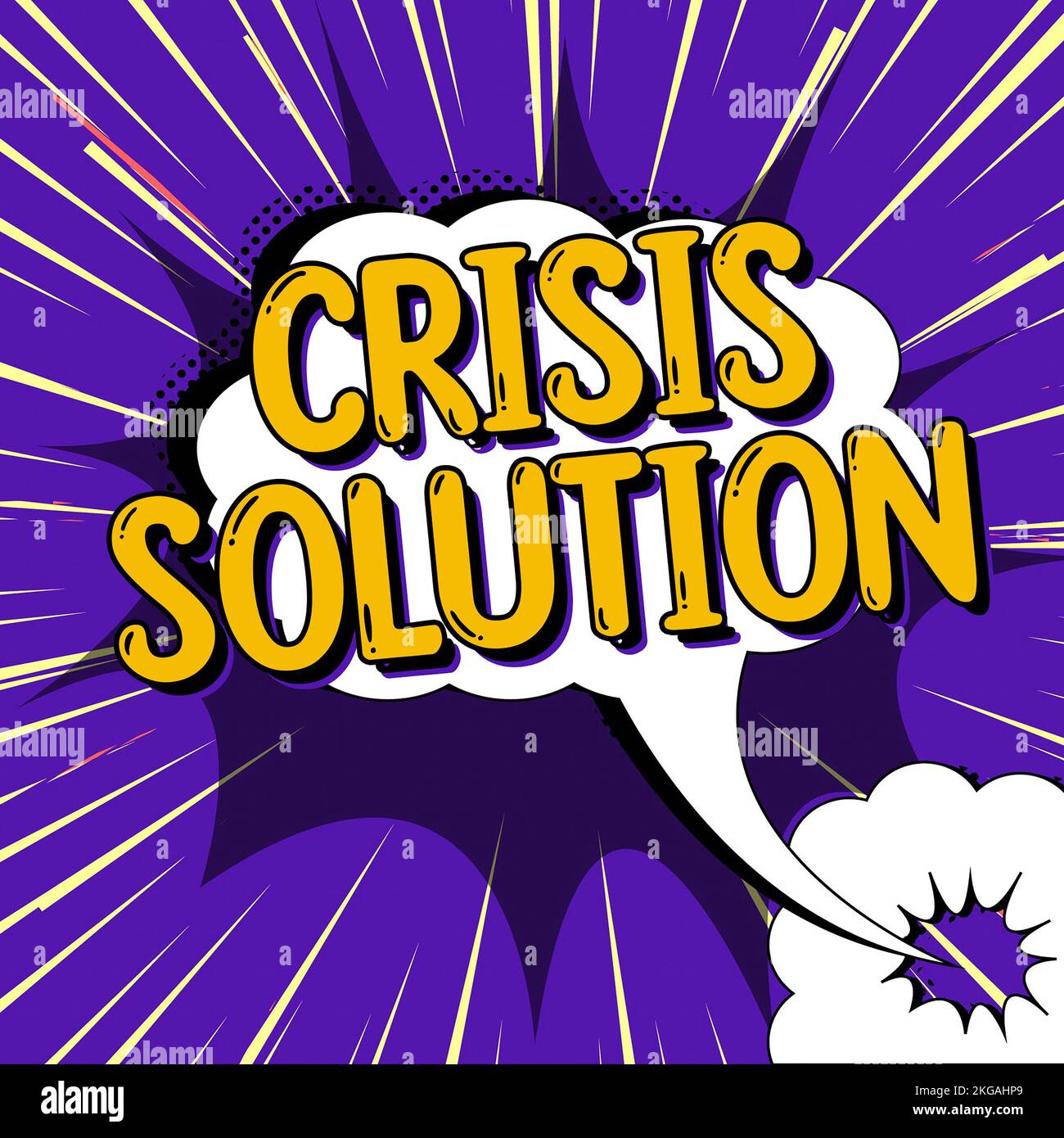 Conceptual display Crisis Solution. Word for process by which an ...