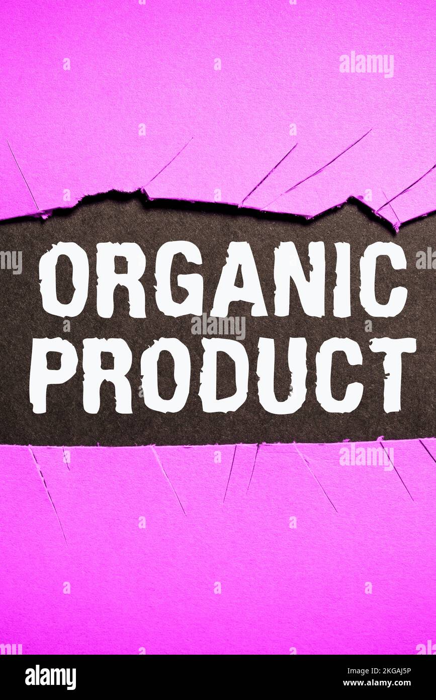 Conceptual display Organic Product. Business idea made from materials ...