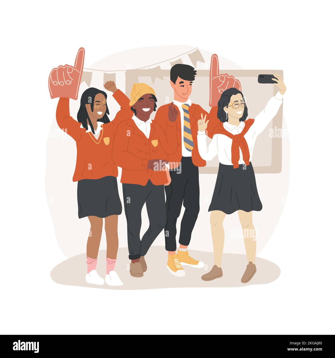 School Spirit Day isolated cartoon vector illustration. Students ...