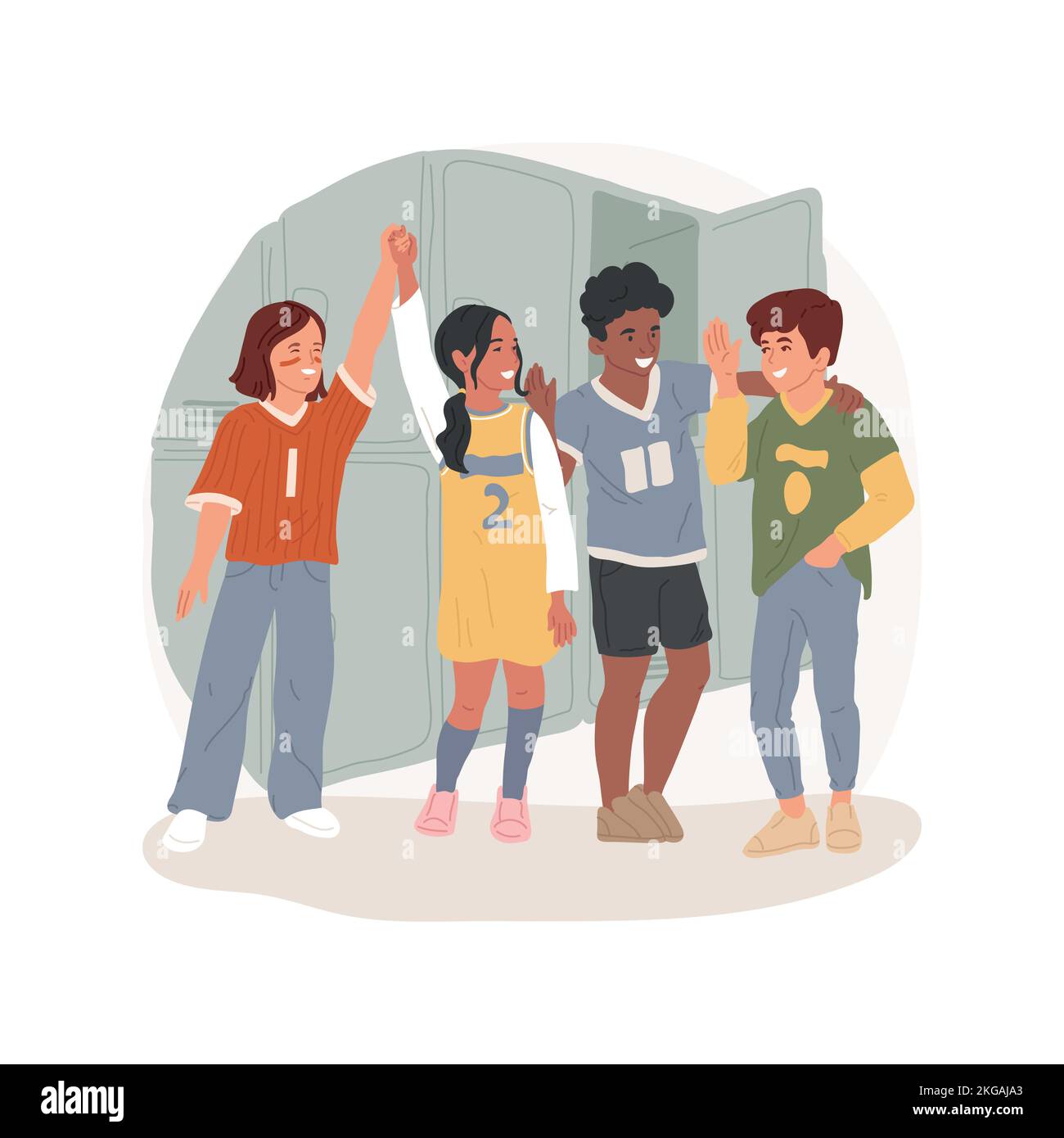 Jersey Day isolated cartoon vector illustration. Students wear t-shirts ...