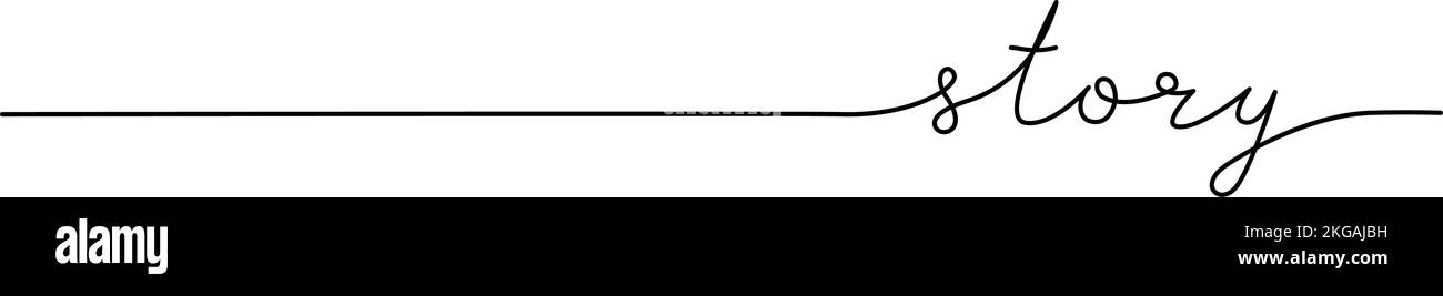 Story word - continuous one line with word. Minimalistic drawing of ...