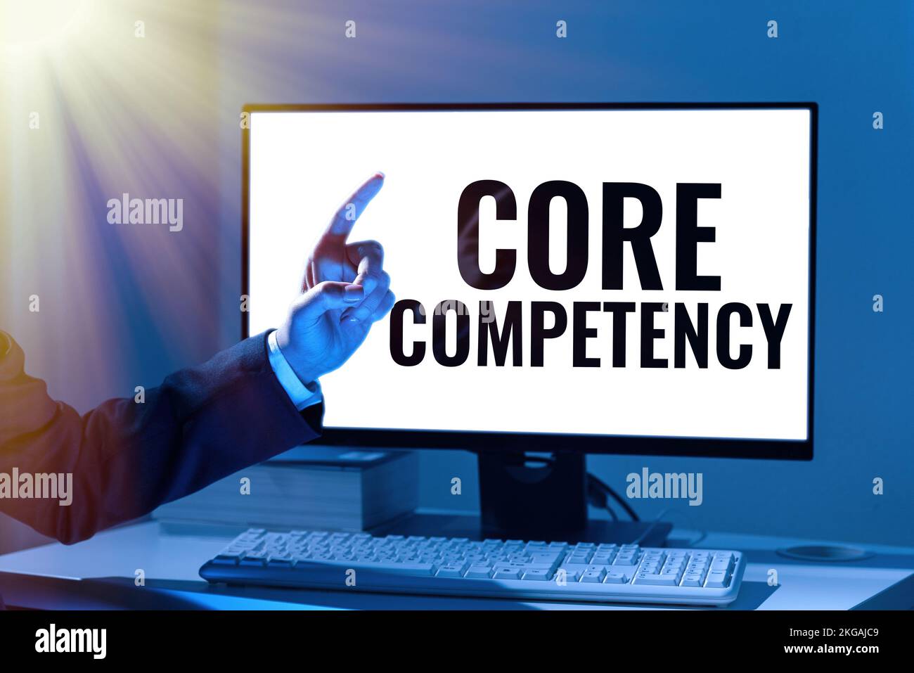 Sign displaying Core Competency. Business showcase harmonized ...