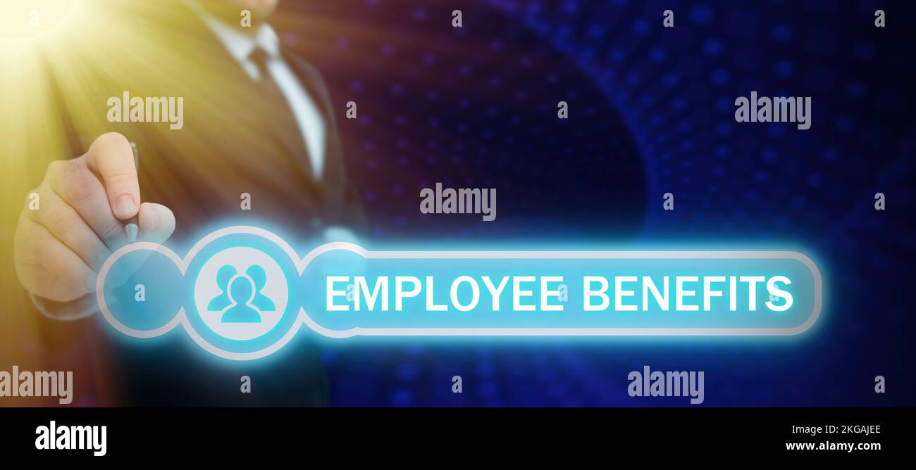 Conceptual caption Employee Benefits. Business overview indirect and ...