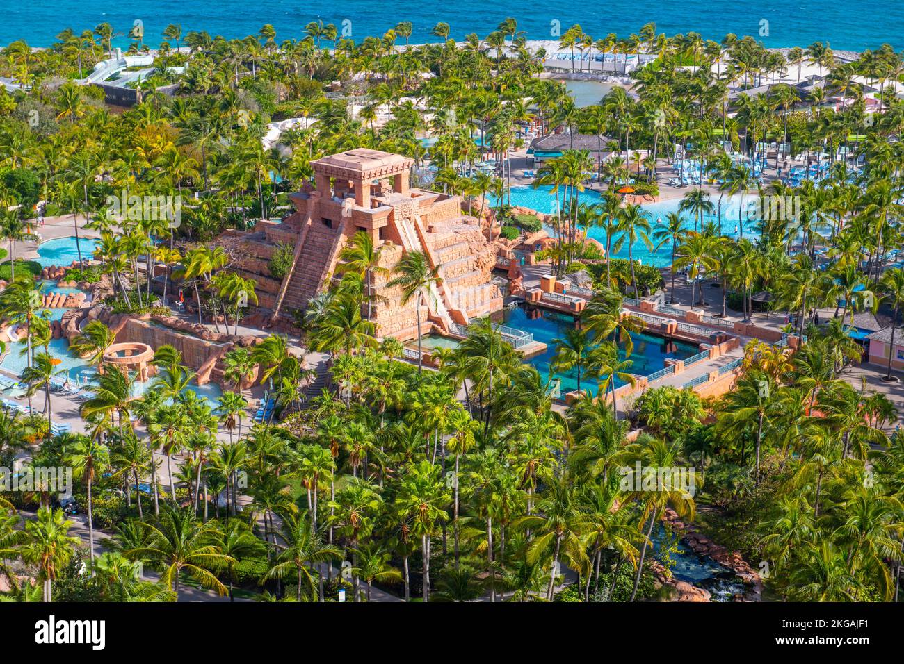 Mayan Temple water slide aerial view including Leap of Faith and ...
