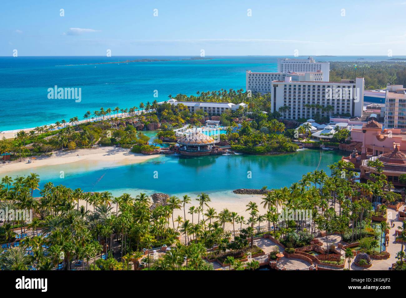 Paradise Lagoon and The Coral hotel aerial view with Paradise Beach at ...
