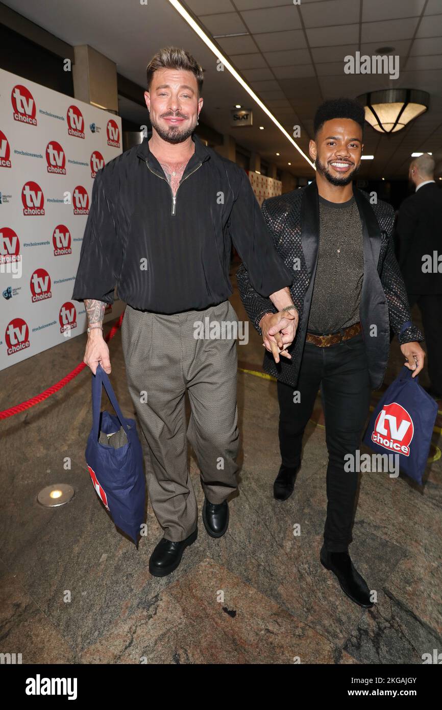 Duncan James and his partner Rodrigo Reis depart the annual TV Choice ... Duncan James and his partner Rodrigo Reis depart the annual TV Choice ...