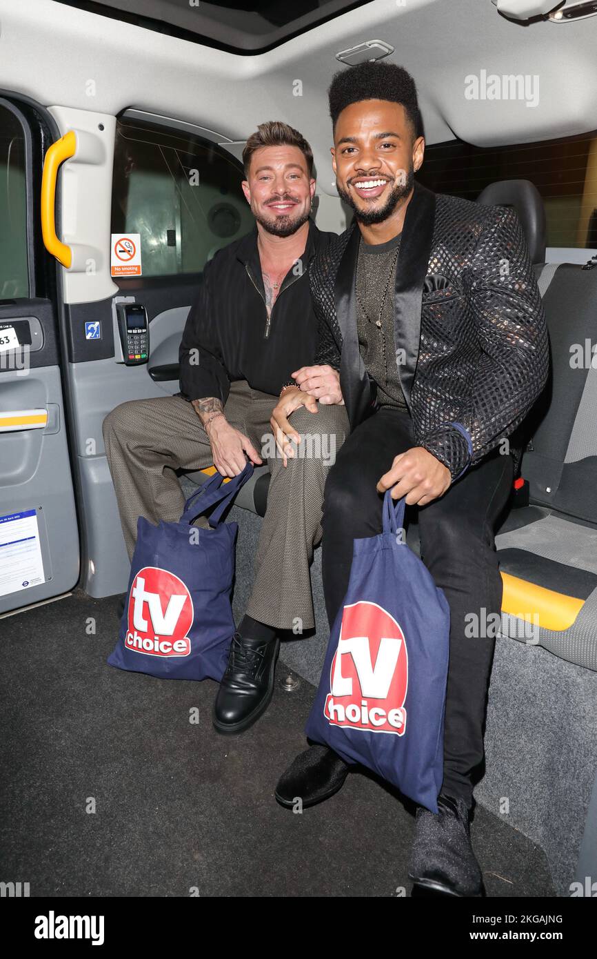 Duncan James and his partner Rodrigo Reis depart the annual TV Choice ...