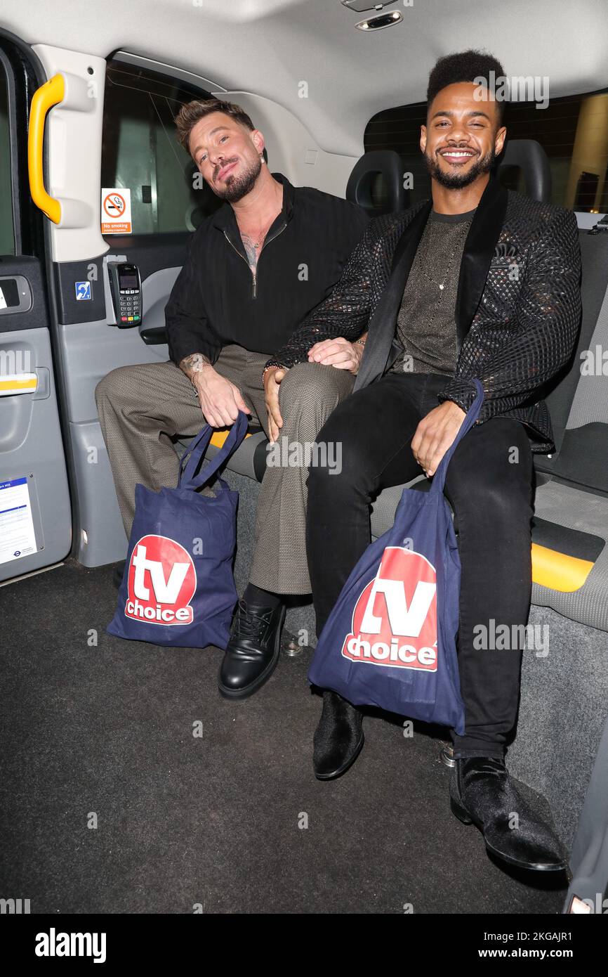 Duncan James and his partner Rodrigo Reis depart the annual TV Choice ...