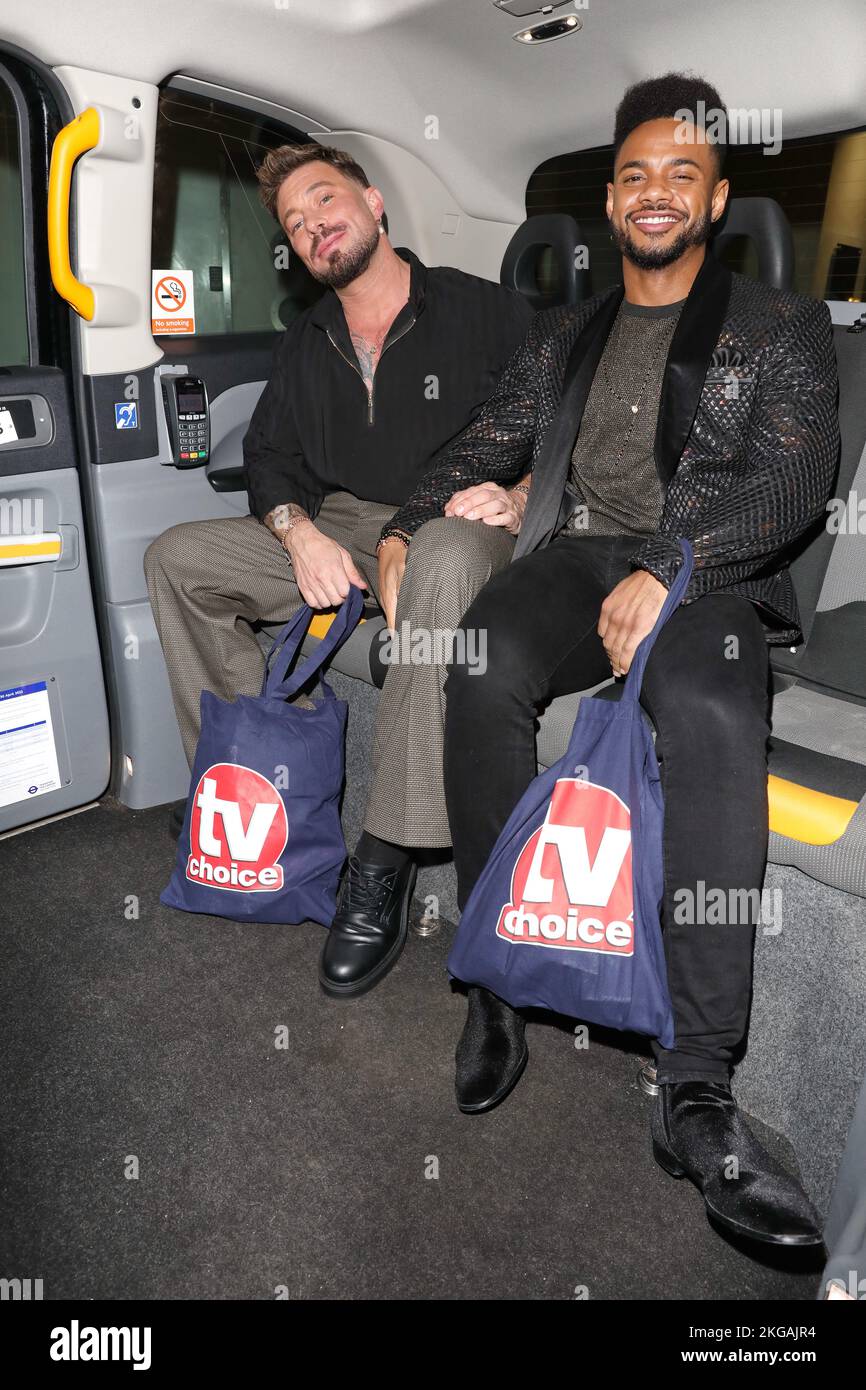 Duncan James and his partner Rodrigo Reis depart the annual TV Choice ...