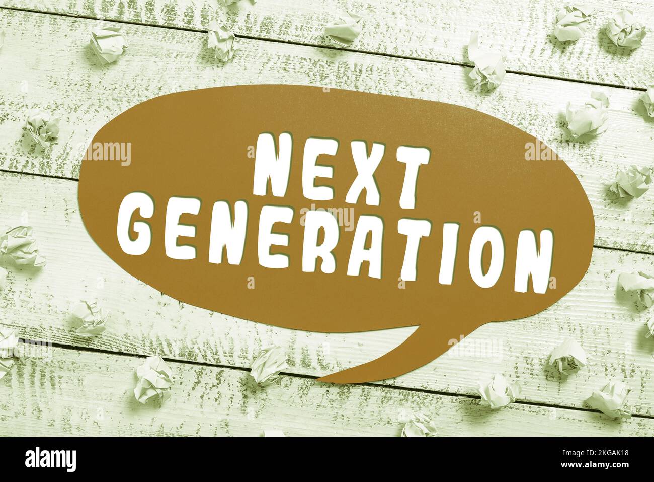 Hand writing sign Next Generation. Business idea product that has been ...