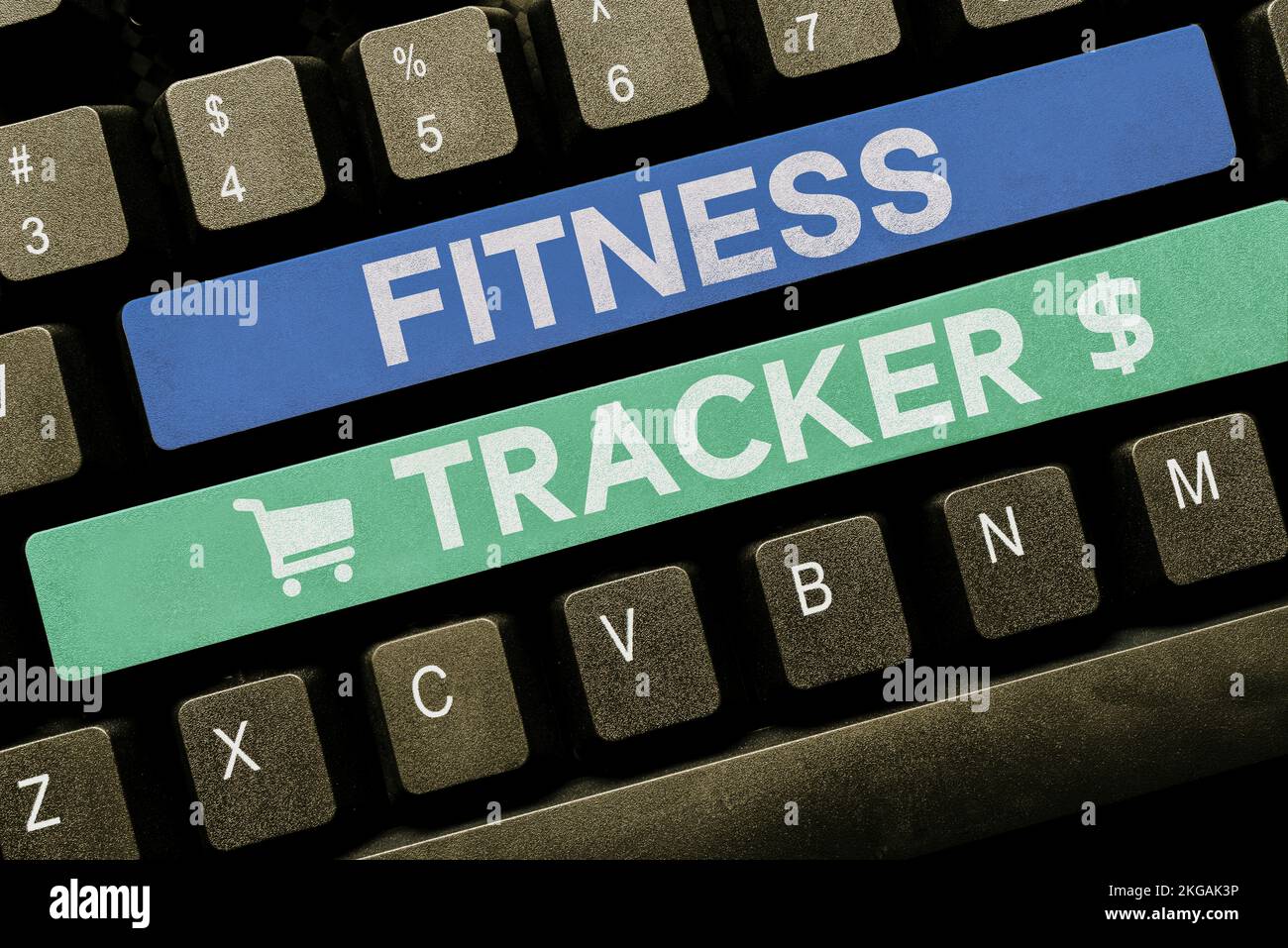 Handwriting text Fitness Tracker. Concept meaning device that records a ...