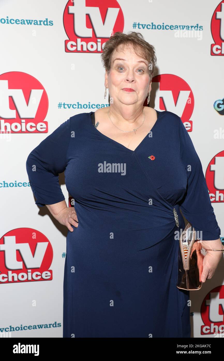 Anne Hegerty departs the annual TV Choice Awards at Hilton Hotel in ...
