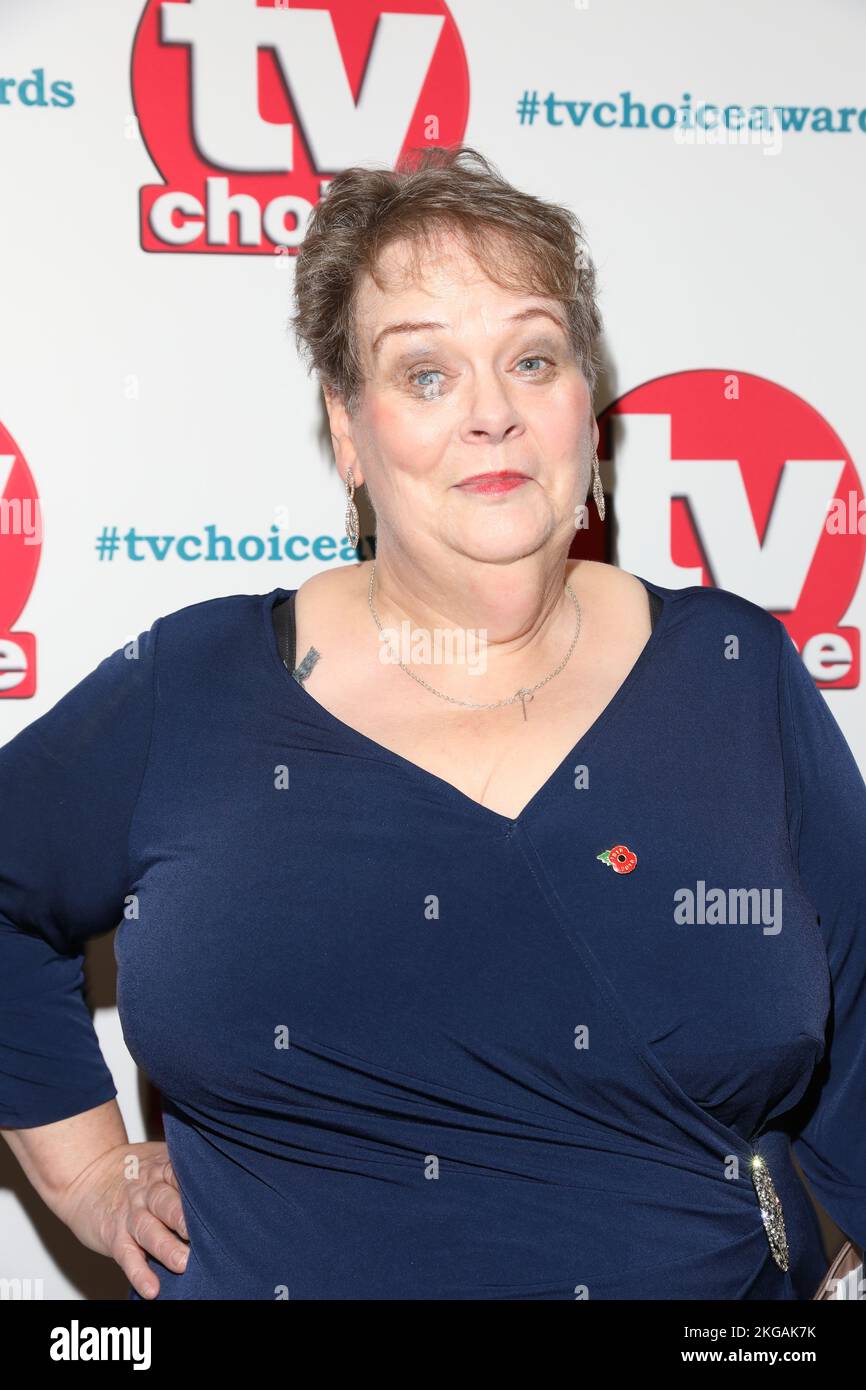 Anne Hegerty departs the annual TV Choice Awards at Hilton Hotel in ...