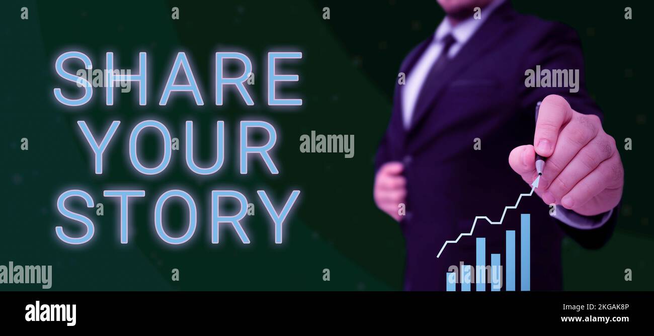 Handwriting text Share Your Story. Business overview Experience ...