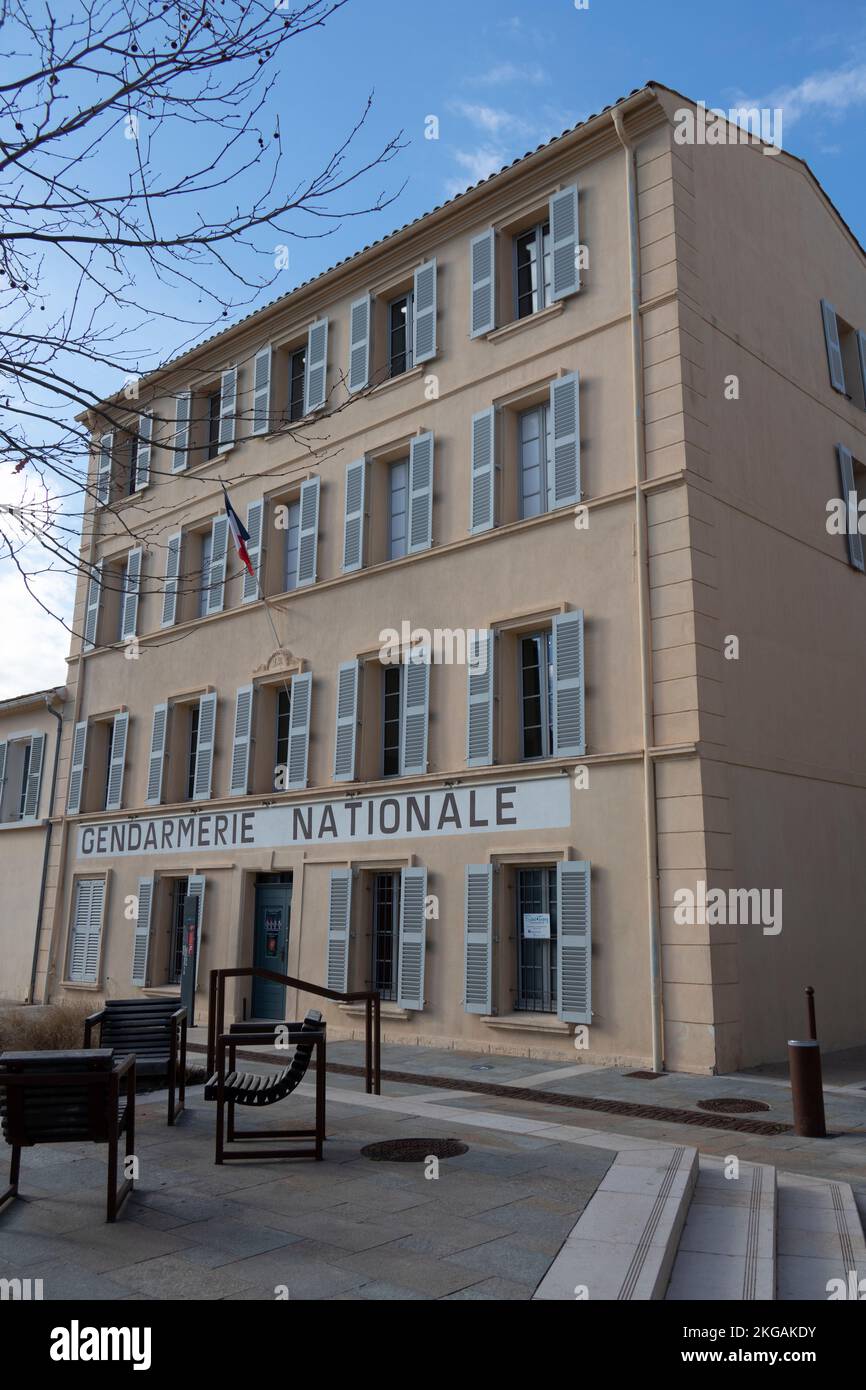 Famous "gendarmerie" (police station) of Saint-Tropez that can be seen ...