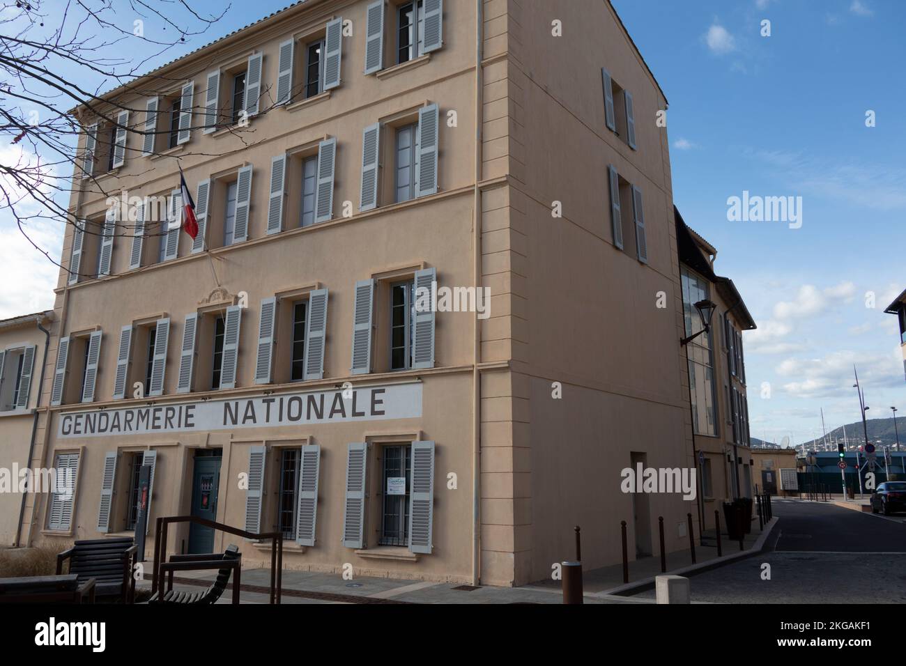 Famous "gendarmerie" (police station) of Saint-Tropez that can be seen ...