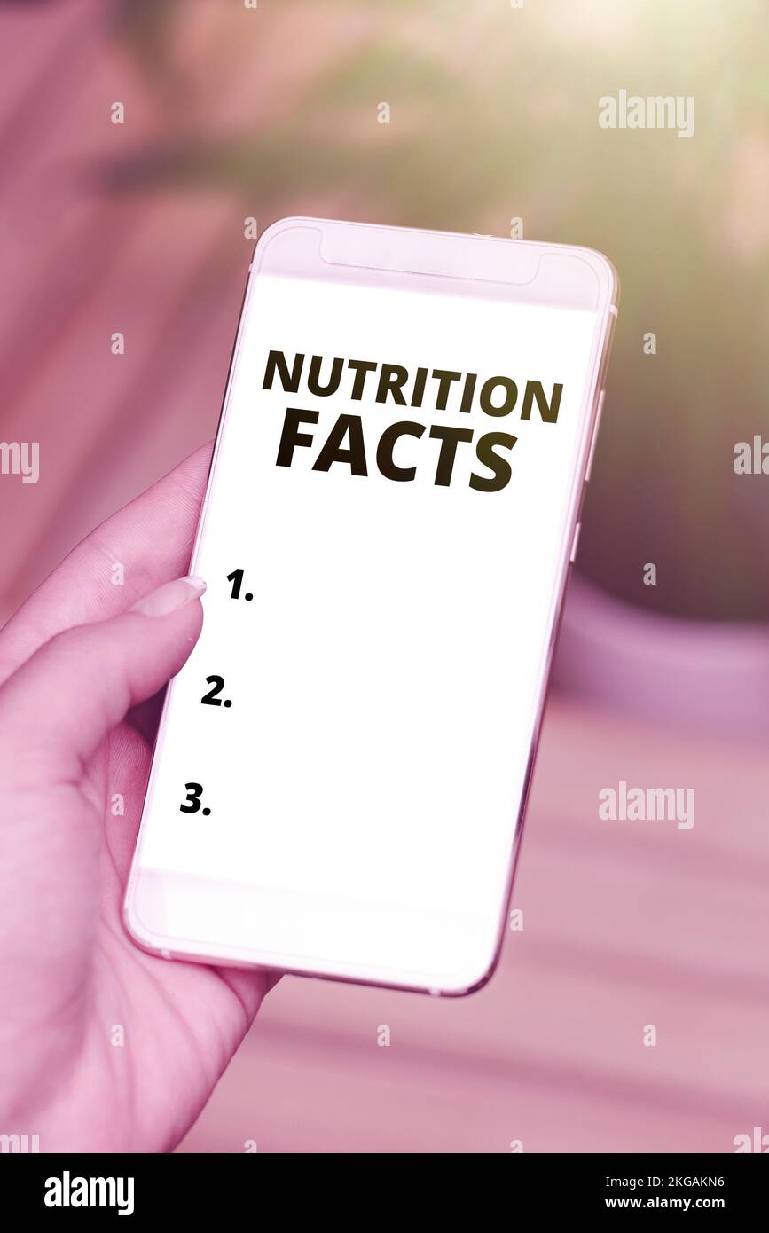 Text showing inspiration Nutrition Facts. Concept meaning detailed ...