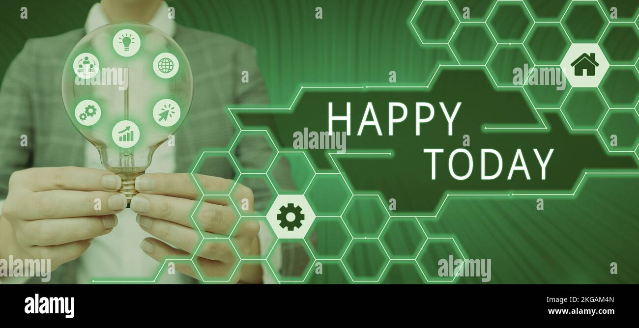 Conceptual caption Happy. Word Written on Feeling or showing pleasure ...