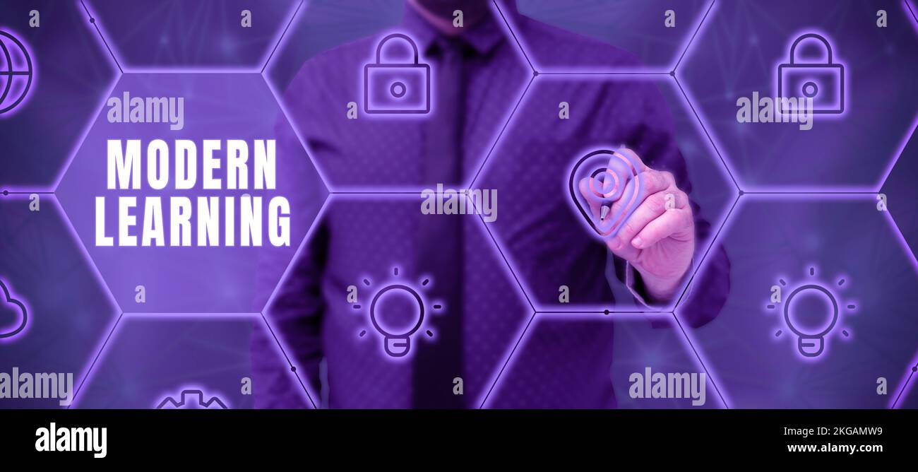 Sign displaying Modern Learning. Word Written on flexible and agile ...