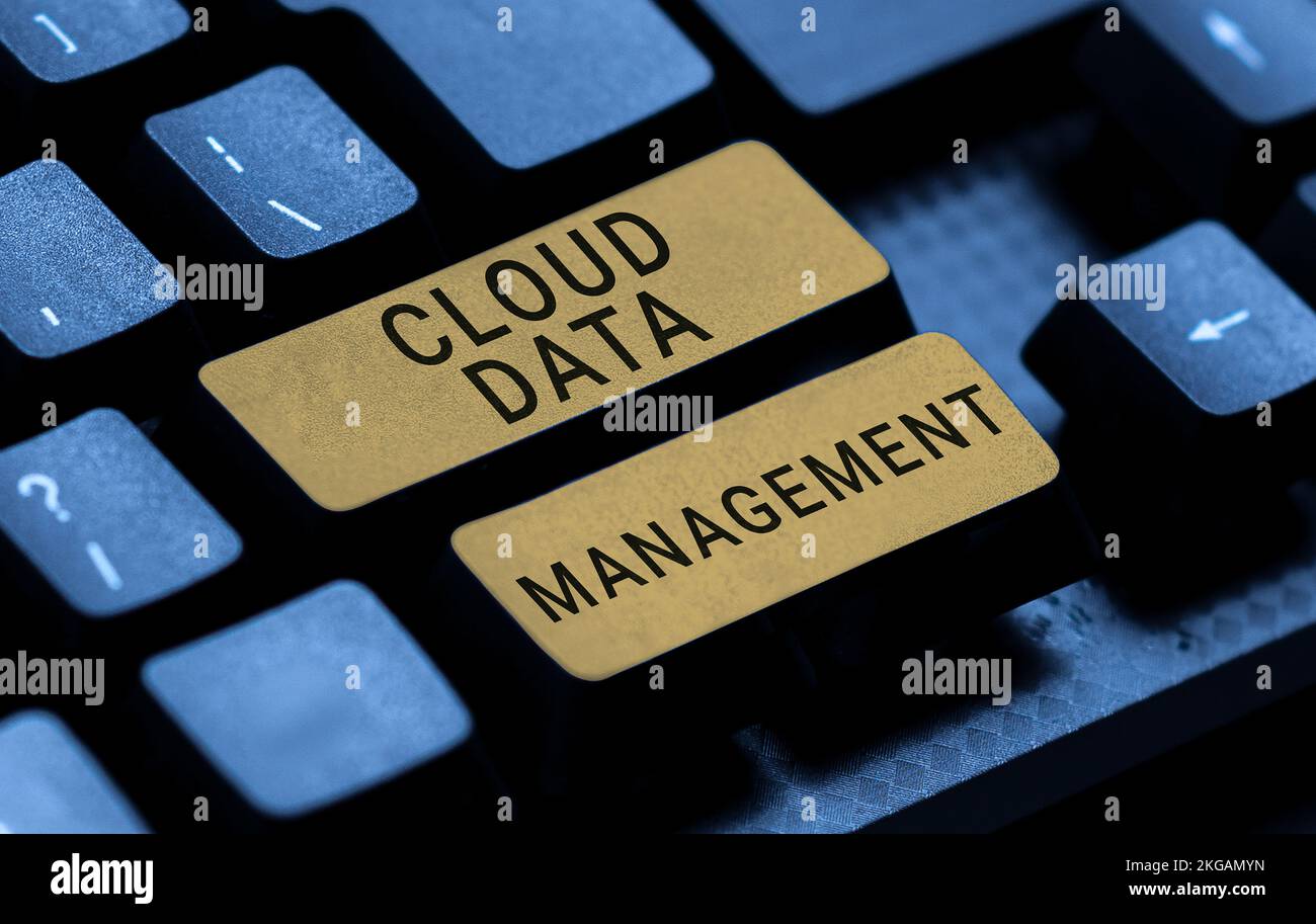 Inspiration showing sign Cloud Data Management. Business idea A technique to manage data across ...