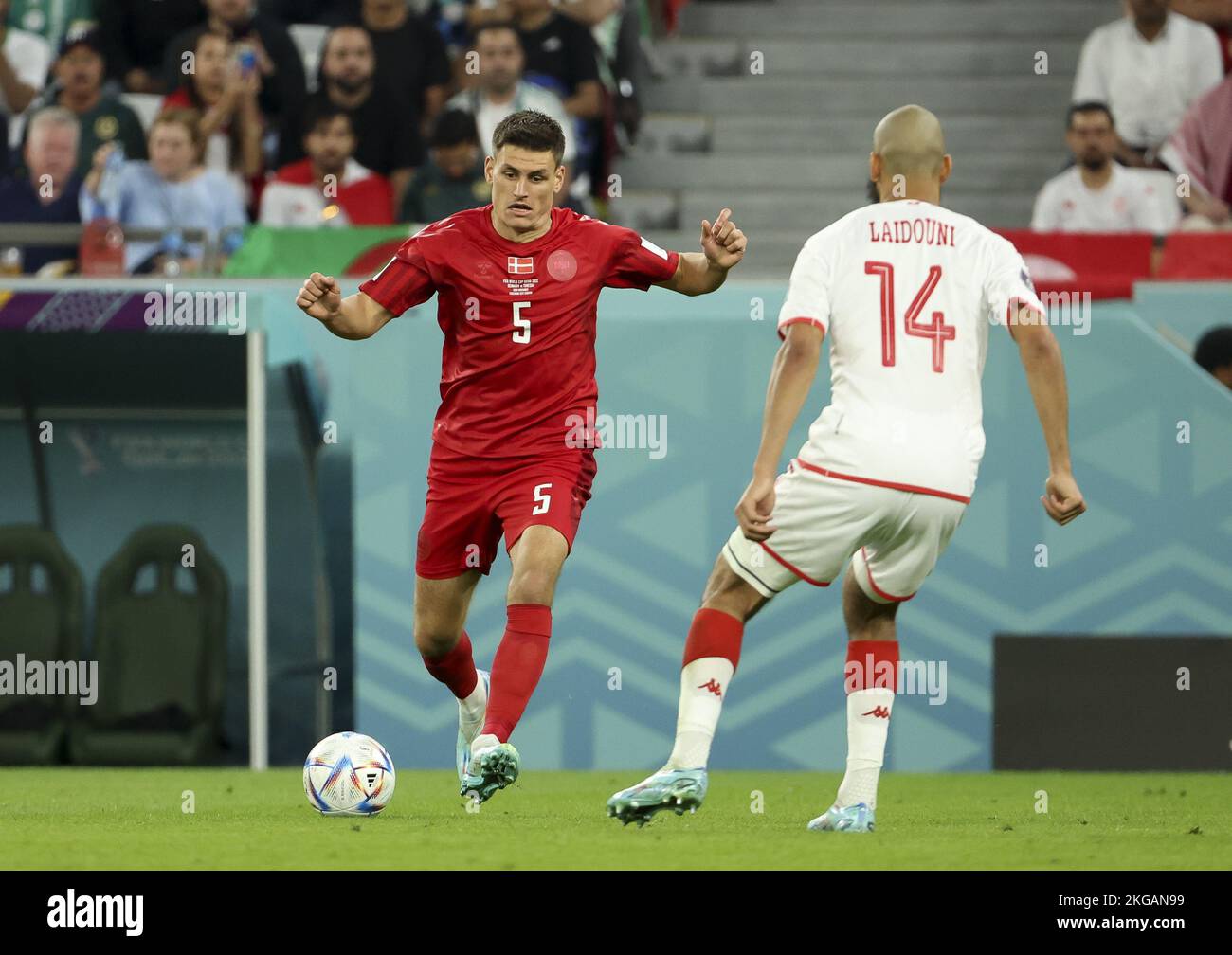 Joakim Maehle of Denmark during the FIFA World Cup 2022, Group D ...