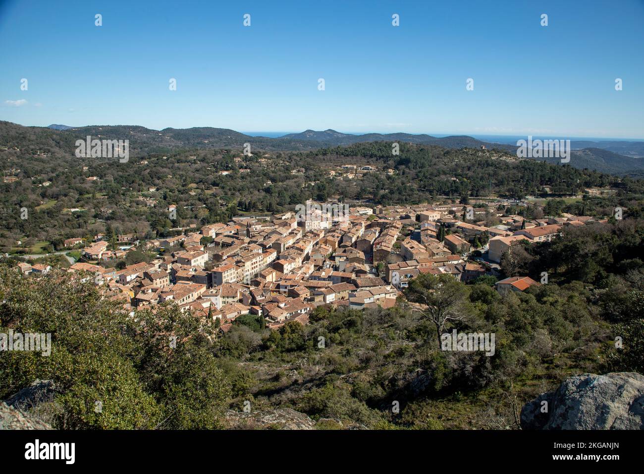 La Garde-Freinet village of the south of France, in the heart of Massif ...