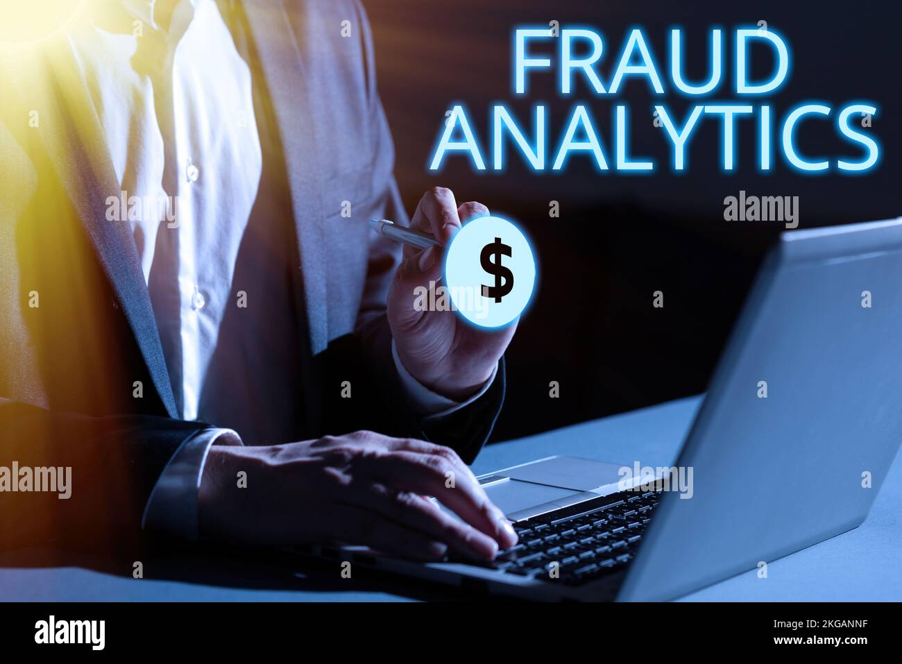Text caption presenting Fraud Analytics. Business concept ...