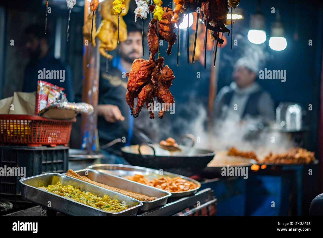 Srinagar, India. 22nd Nov, 2022. Street food items are seen on display ...
