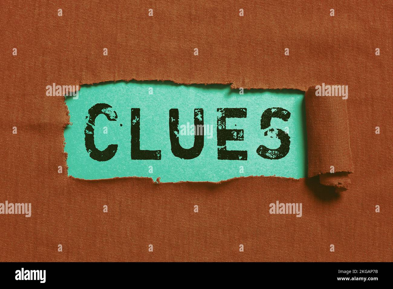 Hand writing sign Clues. Internet Concept Piece of evidence information ...