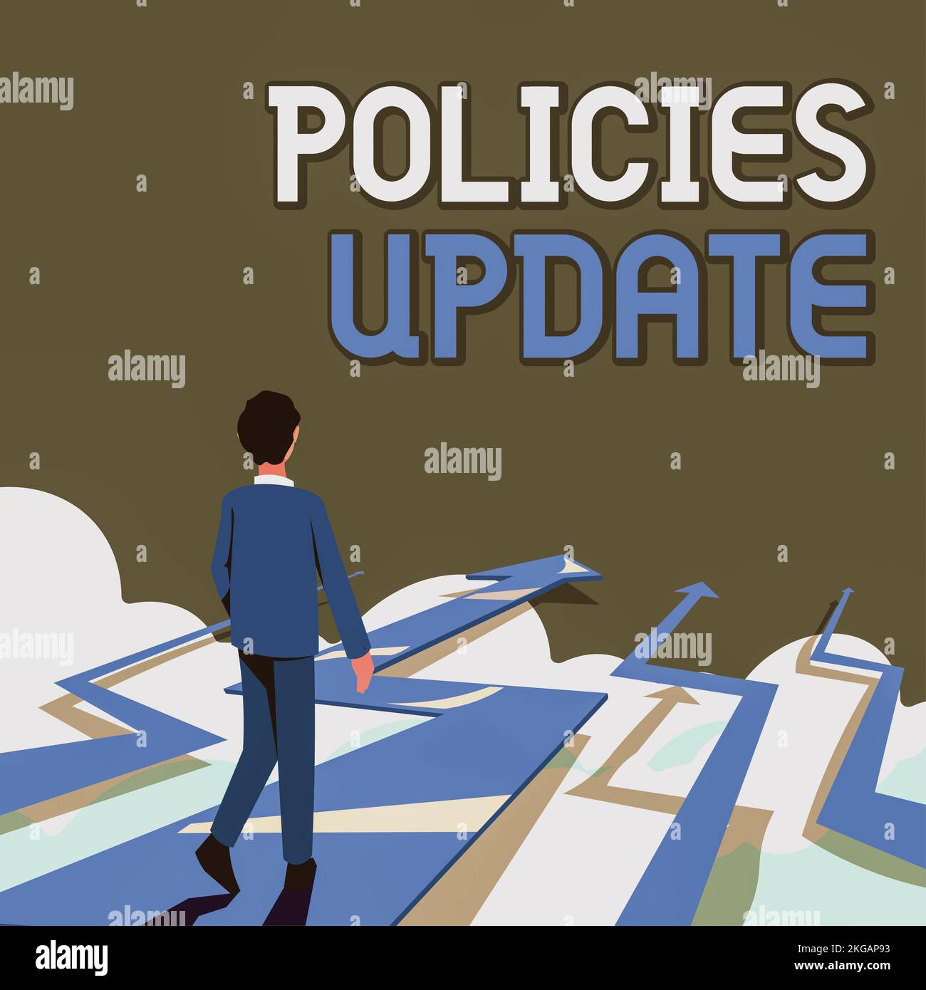 Sign Displaying Policies Update Internet Concept Act Of Adding New Information Or Guidelines