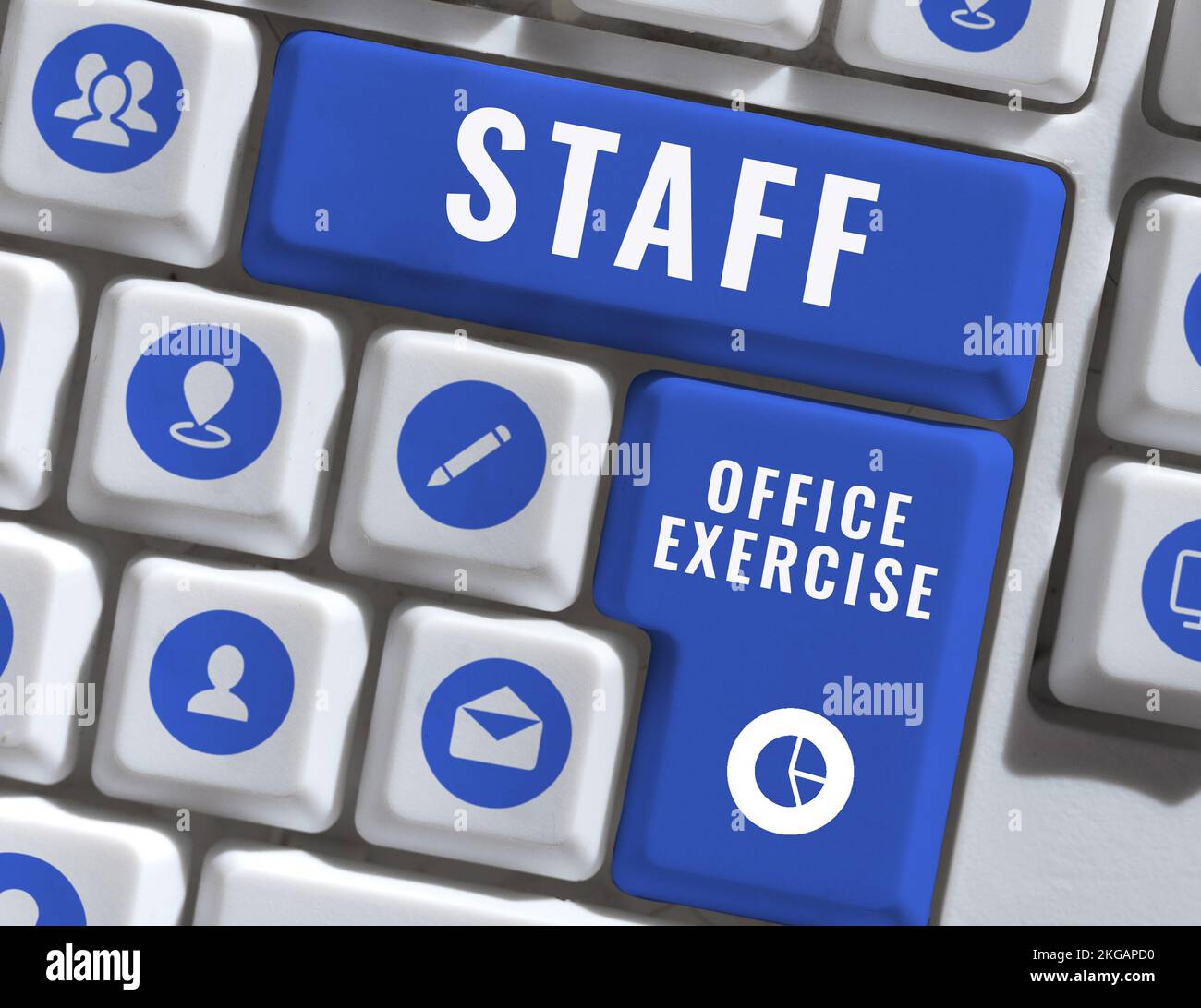 Conceptual caption Staff Office Exercise. Business idea Promoting ...